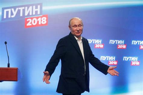 Vladimir Poetin Wint Russische Presidentsverkiezingen