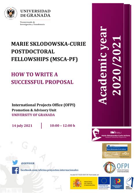 Marie Sklodowska Curie Postdoctoral Fellowship Msca Pf How To Write