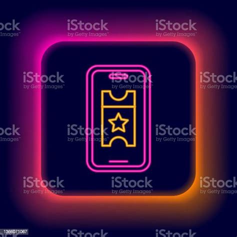 빛나는 네온 라인 검은 배경에 고립 된 영화 티켓 온라인 아이콘을 구입합니다 서비스 개념 다채로운 개요 개념 벡터 개념에 대한 스톡 벡터 아트 및 기타 이미지 Istock