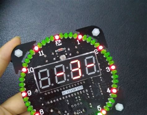 SALE Rotating DS1302 Digital LED Display Module Alarm Electronic Digital Clock LED Temperature