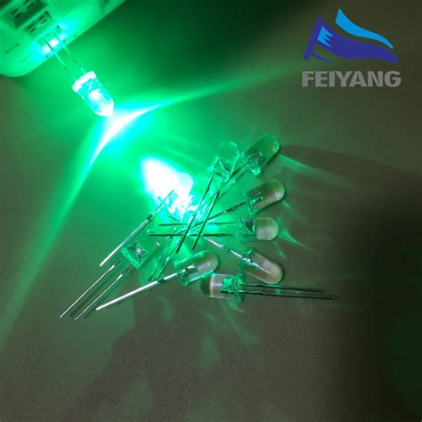 100pcs 5mm Green Light Emitting Diode Automatic Flashing Led Flash