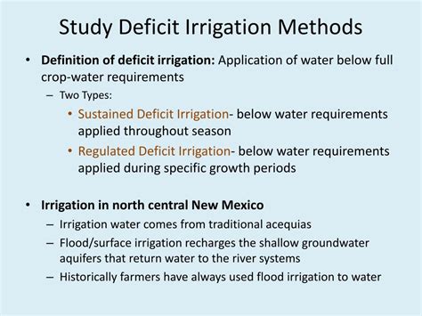 Ppt Comparative Effects Of Deficit Irrigation In Landrace And