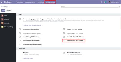 Odoo Nexmo Sms Gateway Webkul