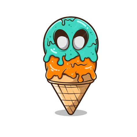 Premium Vector Ice Cream Zombie Isolated On White