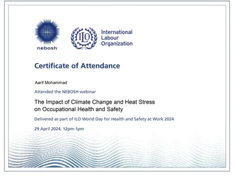 Aarif Mohammad On Linkedin Nebosh Webinar On International Labour