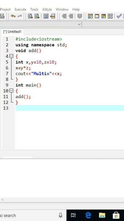Varialshorts Shorts Codingprogramming Multilication Function C