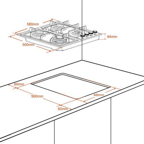 GASLAND GH60SF Plaque de Cuisson Gaz 4 Feux Plaque gaz Encastrée 60 cm