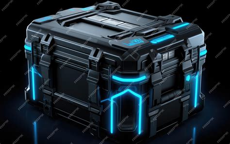 Premium Photo Neon Futuristic Loot Crate Treasure Chest Vector Illustration For Game Desgin