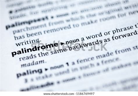 Close Dictionary Definition Palindrome Stock Photo Shutterstock