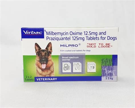 Virbac Milpro Milbemycin Oxime 12 5mg And Praziquantel 125mg Tablets