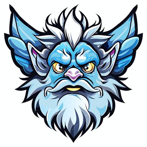 Curly Humanoid Tiger Monster Ghost Goblin Bat Bee Owl With Beard Vector