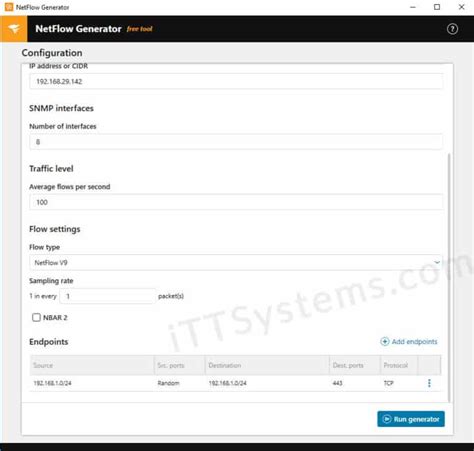 netflow generators for simulating traffic and flow packets sflow and ipfix