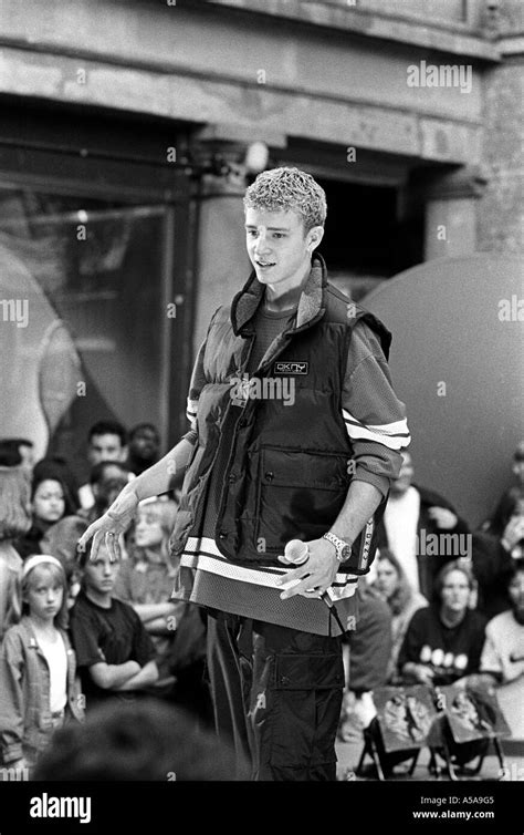 Justin Timberlake And His Band Nsync Perform At A Tv Show In Covent