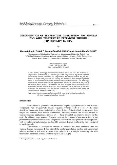 Pdf Determination Of Temperature Distribution For Annular Fins With