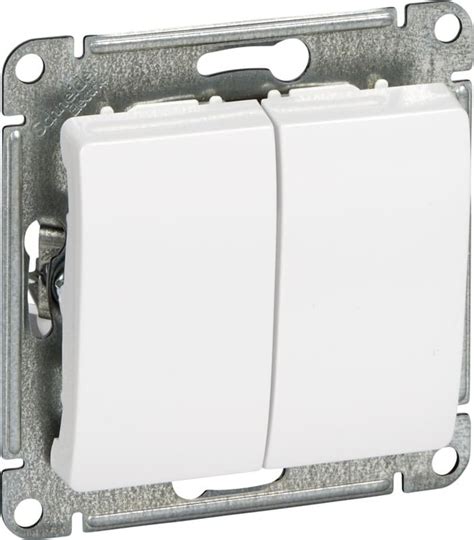 Выключатель двухклавишный Schneider Electric Glossa (белый) в Томске ...