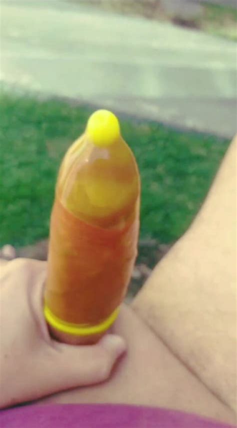 Big Dick Cumming In A Yellow Condom Lives Br Thisvid Com