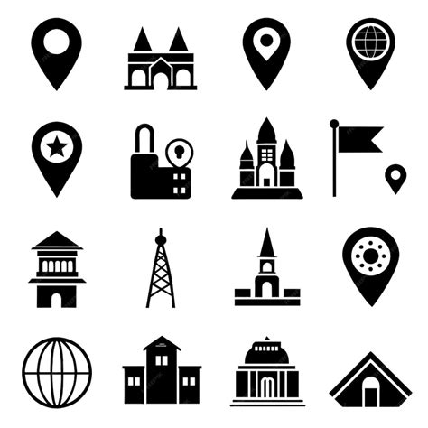 Premium Vector Location Icons Set Navigation Icons Map Pointer Icons
