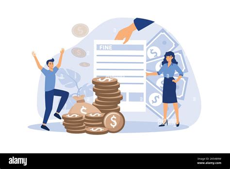 Tiny People Getting Paper Sheet With Fine Flat Vector Illustration