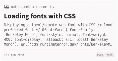Loading Fonts With Css