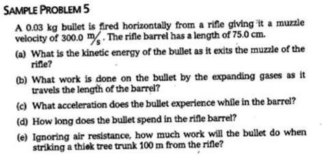 Solved Sample Problem 5 003 Kg Bullet Is Fired Horizontally From