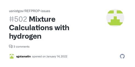 Mixture Calculations With Hydrogen · Issue 502 · Usnistgovrefprop Issues · Github
