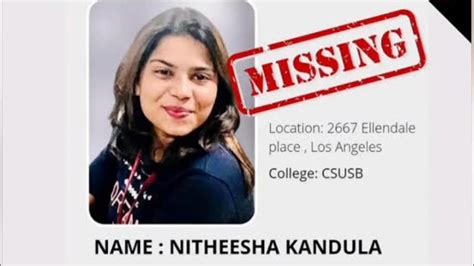 Please Share This Video 🙏 Nitheesha Kandula Missing Usa California