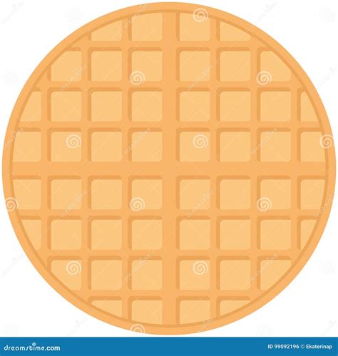 Belgium Round Waffles Pastel Colors On White Background Vector Stock