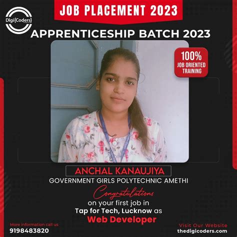 Digicoders Technologies On Linkedin 🥳 Congratulations Anchal Kanaujiya Ggp Amethi On Your