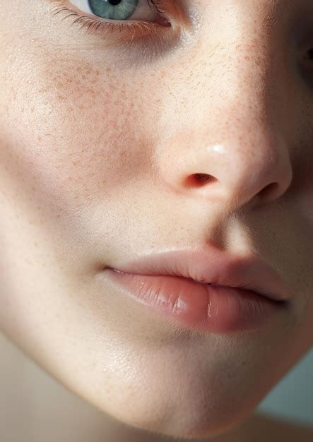 Face Pores Texture Skin Perfection Hairstyle Premium Ai Generated Image