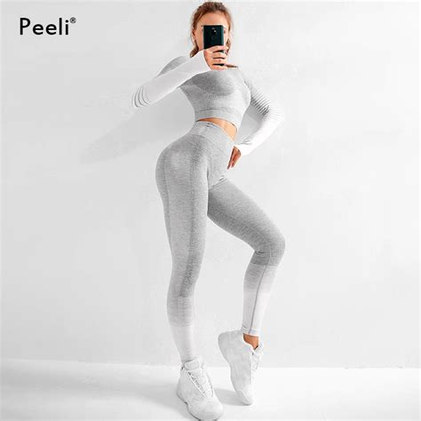Женские Бесшовные Легинсы Peeli укороченный топ для тренажерного зала