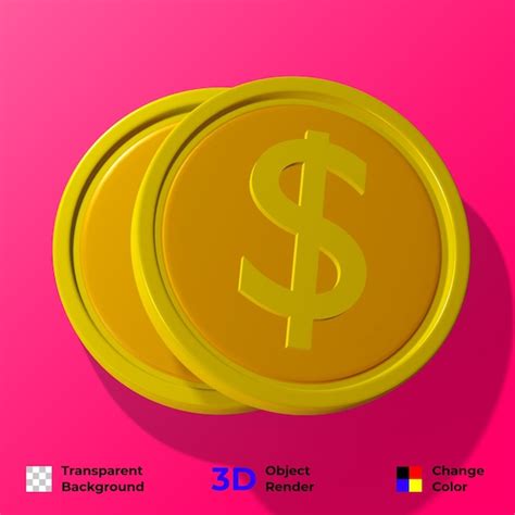 Premium Psd 3d Rendering Of Gold Coins With Dollar Currency Sign