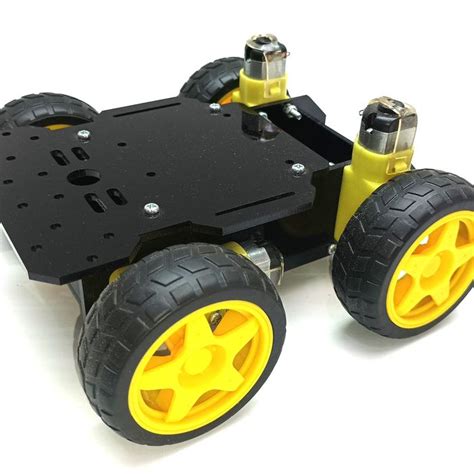 Jual Kit Smart Chassis 4wd Robot Car Mobil Arduino Raspberry Black