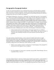 Silent Spring Questions Docx Paragraph By Paragraph Analysis In The Noted Biologist