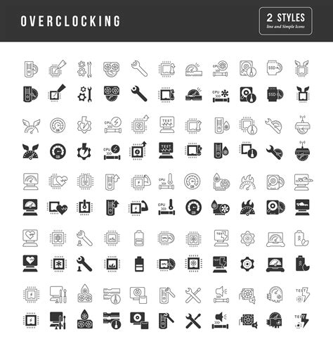 Set Of Simple Icons Of Overclocking 10562130 Vector Art At Vecteezy