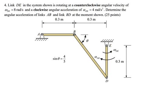 Solved 4 Link De In The System Shown Is Rotating At A
