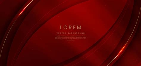 조명 효과가있는 빨간색 배경에 추상적 인 3d 곡선 빨간색 모양과 텍스트를위한 복사 공간으로 반짝입니다 럭셔리 디자인 스타일 0명에 대한 스톡 벡터 아트 및 기타 이미지