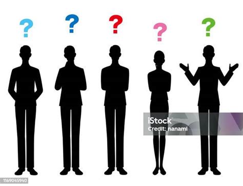 사람들의 실루엣 실루엣에 대한 스톡 벡터 아트 및 기타 이미지 실루엣 사람들 물음표 Istock