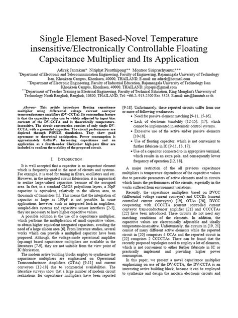 Single Element Based Novel Temperature Insensitive Electronically Controllable Floating