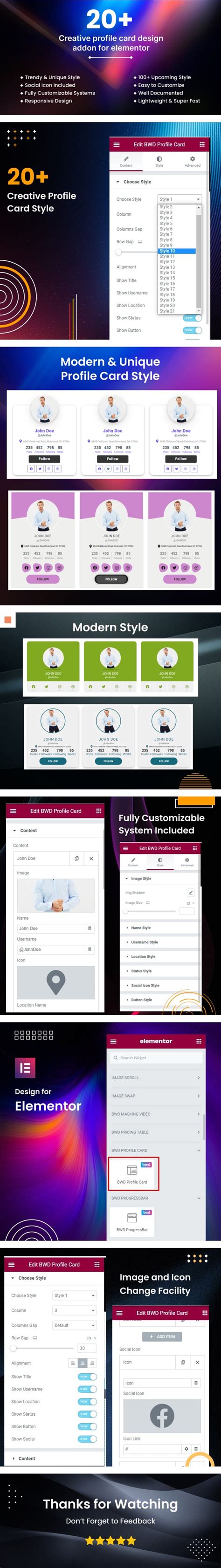 Profile Card Addon For Elementor