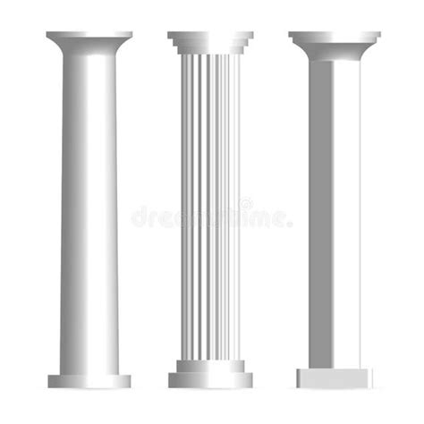Set Of Architectural Columns 3d Vector Illustration Stock Vector