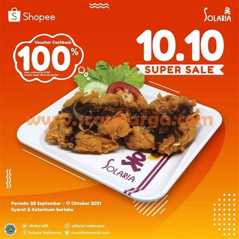 Promo Solaria Voucher Cashback Shopeepay 100 Hanya Rp 1 Scanharga