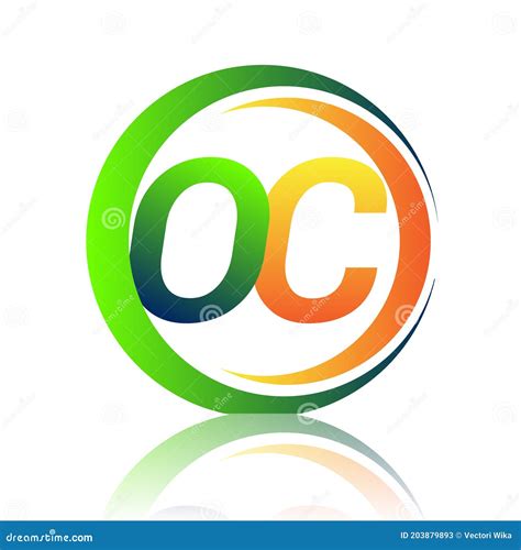 Logotipo De Letra Inicial Gc Nombre De La Empresa Color Verde Y Naranja