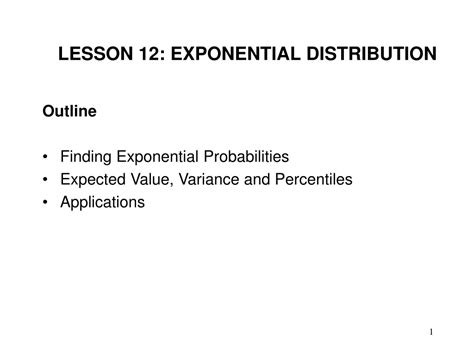 Ppt Exponential Distribution Probabilities And Applications Powerpoint