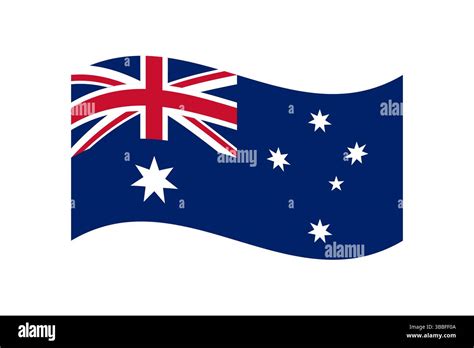 Flag Of Australia Australia Wavy Flag Digital Vector Illustration Fluttering Flag Stock Vector