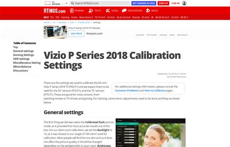 Vizio P Series Calibration Settings RTINGS Com
