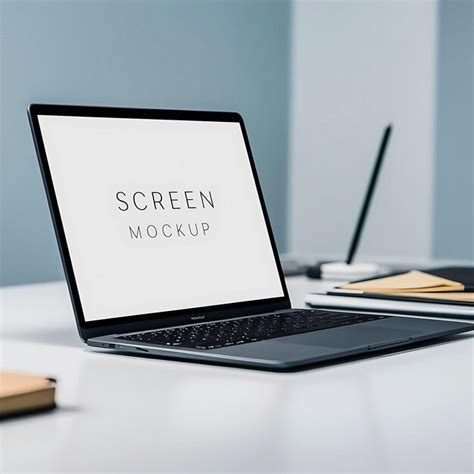 Premium Photo Blank Laptop Screen Template Mock Up