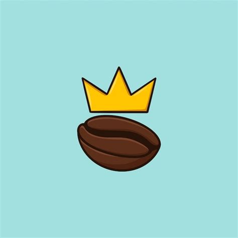 König Der Kaffeebohnen Cartoon Vektor Premium Vektor