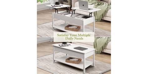 Split Lift Top Space Saving Coffee Table