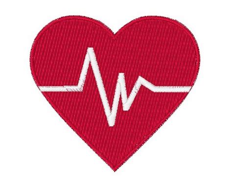 Heartbeat Machine Embroidery Design Etsy
