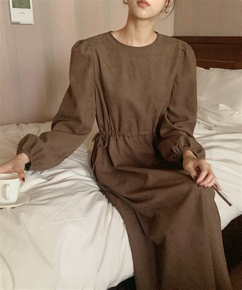 리얼코코 단독 블프특가🖤누적5만장 기모ver추가자체제작당일출발 슬러쉬 스트링 퍼프 롱원피스 3 Color 하객룩나일론반팔긴팔